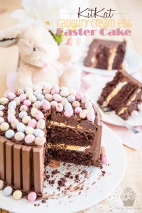 Easter KitKat Cake with Cadbury Cream Egg Filling • My Evil Twin's Kitchen
